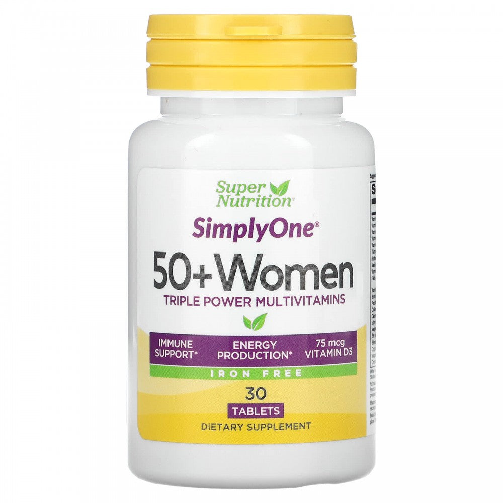 Super Nutrition, SimplyOne, Women’s 50+ Triple Power Multivitamins, Ir