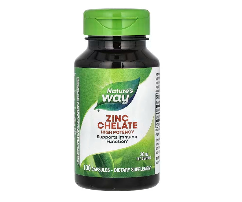Nature's Way, Zinc Chelate, 30 mg, 100 Capsules