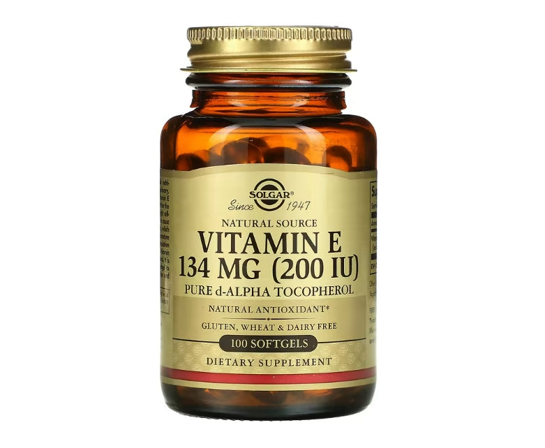 Solgar, Natural Source Vitamin E, 134 mg (200 IU), 100 Softgels