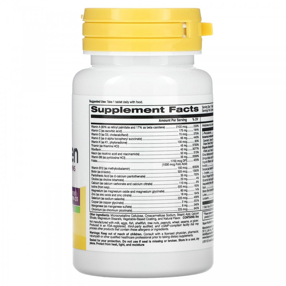 Super Nutrition, SimplyOne, Women’s 50+ Triple Power Multivitamins, Ir