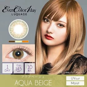 Ever Color LUQUAGE 1Day 日本Ever Color 每日即棄有色隱形眼鏡 10片(Aqua Beige) [度數：-3